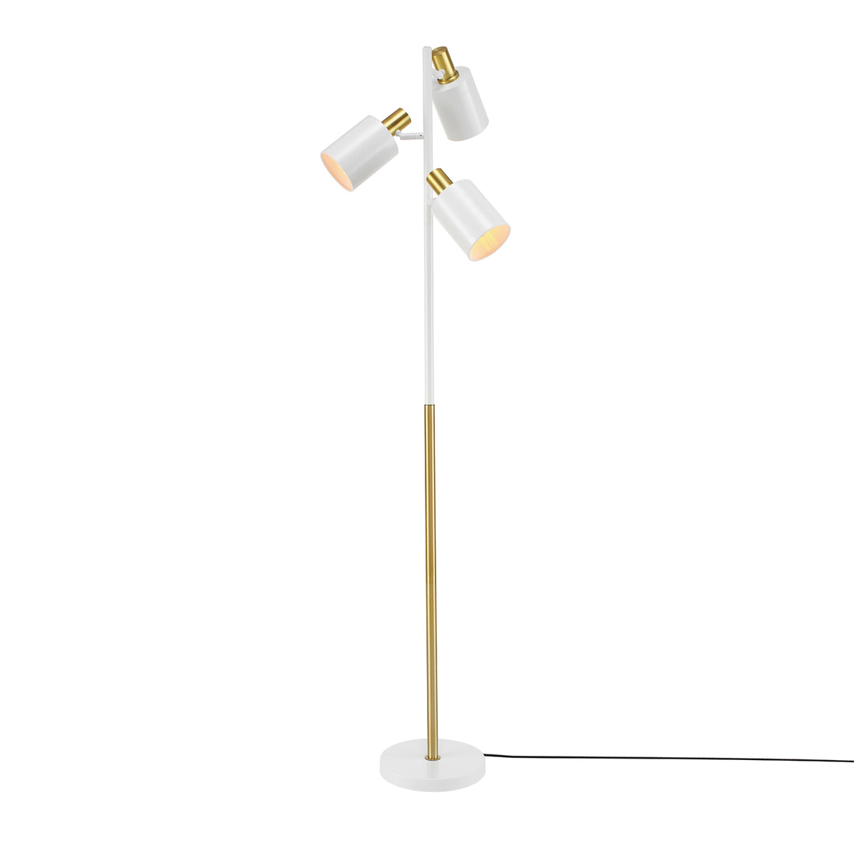 Lexie 67" Matte White 3-Light Floor Lamp – Globe Electric