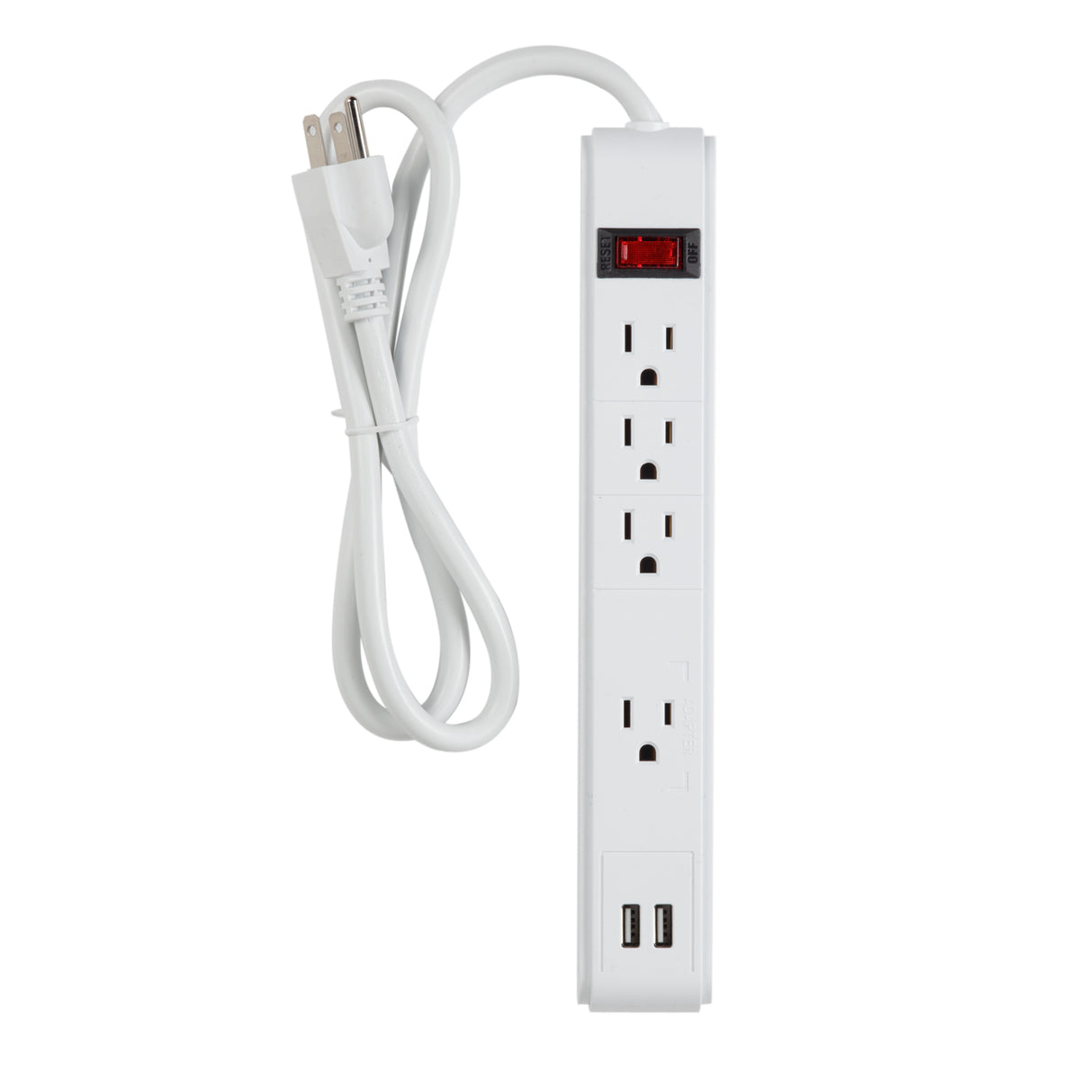 4-Outlet 2-USB Surge Protected Power Strip – Globe Electric